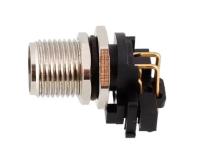 China M12 Panel Mount Male Receptacle 90 Degree Circular Connector IP67 5 Pin for sale