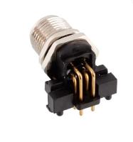 China M12 Panel Mount Male Receptacle 90 Degree Circular Connector IP67 5 Pin for sale