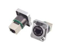 China Ethernet 8P8C RJ45 Female Connector Panel Mount Push Lock Industrial CAT6 Waterproof for sale