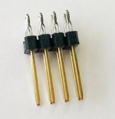 China 3A PBT Black Press Fit Pin Header Connector 2.54mm Pitch Single Row ROHS for sale
