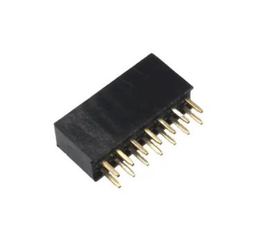 China High Temperature Female Header Connector 2.0mm 2.54mm Dual Row Right Angle PA6T Black for sale