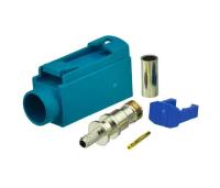 China Fakra Z Type Female Jack Crimp Connector Waterblue 50 Ohm for GPS DAB Satellite Radio Antenna for sale