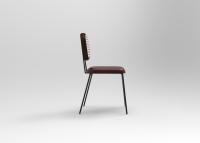 China Modern Commercial Round Rattan Side Chair With Leather Seat for sale