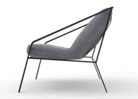 China Gray Living Room Modern Accent Chairs With Metal Leg And Linen Upholstery Seat for sale
