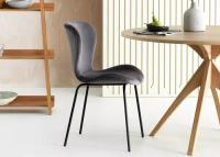 China Grey And Black Velvet Comfortable Dining Room Chair Set Of 2 for sale