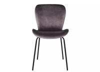 China Grey And Black Velvet Comfortable Dining Room Chair Set Of 2 for sale