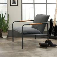 China Home Use Modern Accent Chairs Cafe Metal Lounge Chair Charcoal Gray Finish for sale
