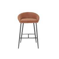 China Vintage Fabric Adjustable Kitchen Stools With Backs Black Steel Leg With Padded Seat With Footrest for sale
