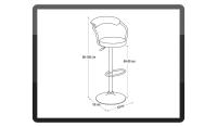 China Round Adjustable Padded Counter Top Bar Stools With Backs 58cm-80cm Height for sale