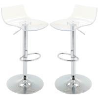 China Contemporary Adjustable Acrylic Bar Stools With Backs With Swivel Chrome Leg for sale