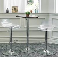 China Contemporary Adjustable Acrylic Bar Stools With Backs With Swivel Chrome Leg for sale