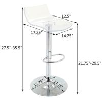 China Contemporary Adjustable Acrylic Bar Stools With Backs With Swivel Chrome Leg for sale