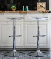 China Contemporary Adjustable Acrylic Bar Stools With Backs With Swivel Chrome Leg for sale