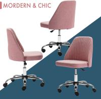 China Mid Back Home Office Swivel Chair Armless Twill Fabric Adjustable For Small Space Living Room Make Up Studying for sale