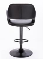 China Black Swivel Bar Stool Chairs Piston Kitchen Pub Counter Upholstered Stool for sale