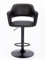 China Black Swivel Bar Stool Chairs Piston Kitchen Pub Counter Upholstered Stool for sale