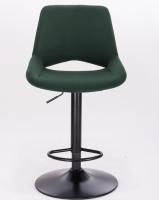 China Counter Height Adjustable Bar Stool Chair Velvet Swivel Bar Stools With Black Metal Base for sale