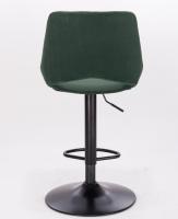 China Counter Height Adjustable Bar Stool Chair Velvet Swivel Bar Stools With Black Metal Base for sale