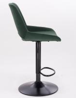 China Counter Height Adjustable Bar Stool Chair Velvet Swivel Bar Stools With Black Metal Base for sale