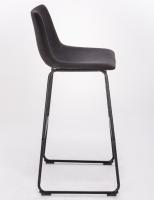China Black Kitchen Upholstery Bar Stools With Leather Seats With Middle Back And Steel Leg for sale