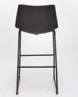 China Black Kitchen Upholstery Bar Stools With Leather Seats With Middle Back And Steel Leg for sale