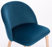 China Navy Blue Comfortable Modern Dining Chairs With Oak Wooden Leg Modern Comfortable Contemporary Dining Chairs for sale