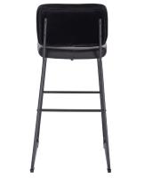 China Stable High Back Ergonomic Kitchen Black Fabric Counter Stools In Black Leg for sale