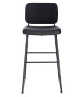 China Stable High Back Ergonomic Kitchen Black Fabric Counter Stools In Black Leg for sale