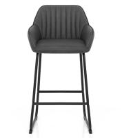 China Retro Color Grey Bar Stool Chairs 53x41x92cm High Back Sturdy For Kitchen for sale