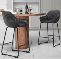 China Retro Color Grey Bar Stool Chairs 53x41x92cm High Back Sturdy For Kitchen for sale