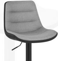 China 43xD41xH94-116cm Fabric Bar Stools Grey Velvet With Back With Adjustable And Swivel Black Leg for sale