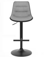 China 43xD41xH94-116cm Fabric Bar Stools Grey Velvet With Back With Adjustable And Swivel Black Leg for sale