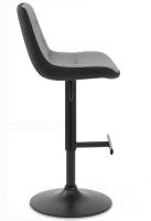 China 43xD41xH94-116cm Fabric Bar Stools Grey Velvet With Back With Adjustable And Swivel Black Leg for sale