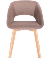 China Tan Color Comfortable Dining Room Chair Velvet Fabric Leather With Oak Leg Easy To Assemble for sale