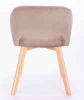 China Tan Color Comfortable Dining Room Chair Velvet Fabric Leather With Oak Leg Easy To Assemble for sale