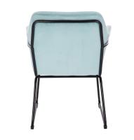 China Blue Modern Accent Chairs Living Room With Lumbar Support And Black Steel Leg for sale