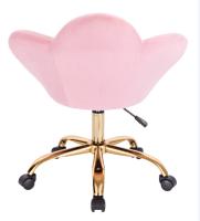 China Adjustable Height Home Office Swivel Chair Flower Shape Pink And Golden Leg for sale