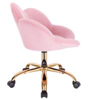 China Adjustable Height Home Office Swivel Chair Flower Shape Pink And Golden Leg for sale