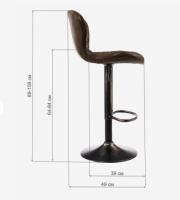 China Brown Kitchen Vintage Retro Bar Stools 65cm 32cm Brushed Leg Swivel Height Adjustable for sale