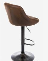 China Adjustable Retro Brown Kitchen Bar Stools Brushed Leg Swivel Piston Height Adjustable for sale