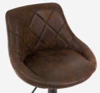 China Adjustable Retro Brown Kitchen Bar Stools Brushed Leg Swivel Piston Height Adjustable for sale