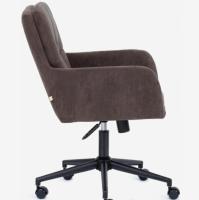 China Padded Coffee Color Swivel Task Chair With Cushion And Adjustable Height for sale