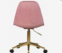 China Golden Pink Velvet Swivel Chair Office Home Adjustable Height In Polished Leg for sale