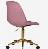 China Golden Pink Velvet Swivel Chair Office Home Adjustable Height In Polished Leg for sale