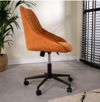 China Industrial Yellow Velvet Comfortable Upholstered Office Chair  With Padded Seat for sale