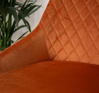 China Industrial Yellow Velvet Comfortable Upholstered Office Chair  With Padded Seat for sale
