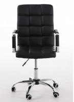 China Faux Leather Swivel Task Chair Adjustable Height Swivel Home Office Chair In Black For Small Space With Armrest for sale