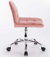 China Blush Pink Velvet Upholstered Home Office Chair Wood With Swivel Adjustable Height Leg for sale