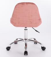China Blush Pink Velvet Upholstered Home Office Chair Wood With Swivel Adjustable Height Leg for sale