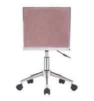 China Strong Steel Frame Velvet Upholstered Swivel Office Chair Adjustable Chrome Leg And Castors for sale